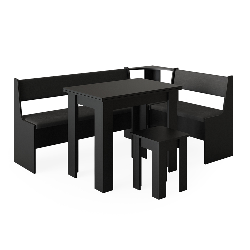 Vicco corner bench set "Roman" black