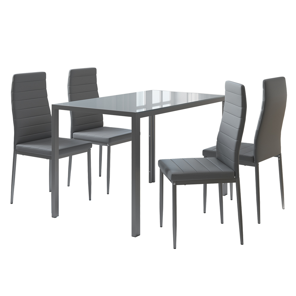 Vicco Eettafel set "Grand", Grijs, 120 x 75 cm Set van 4 | Grijs ...