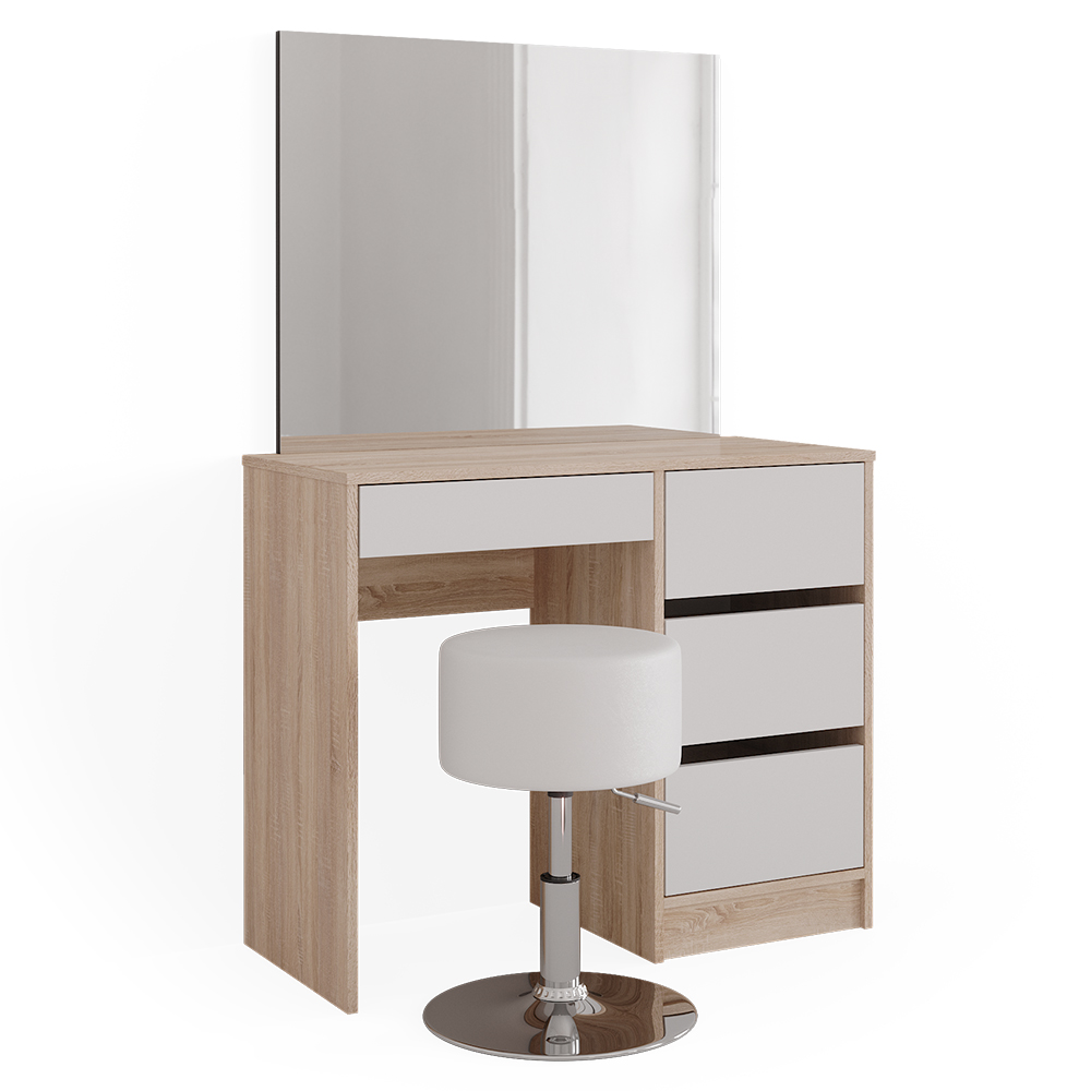 Vicco Vanity table Sonoma 90 cm with stool, Sherry | Sonoma | mit ...