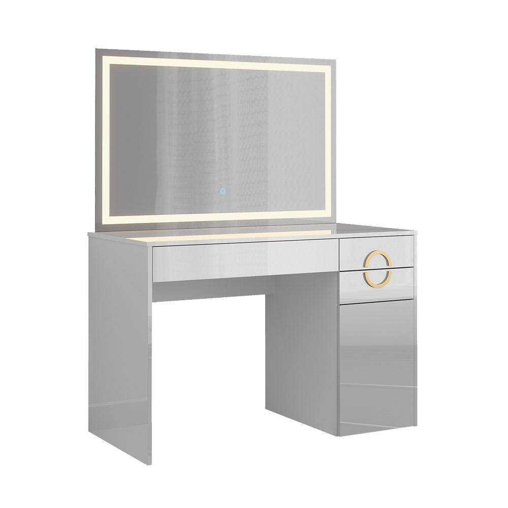 Vicco Coiffeuse Blanc 115cm avec miroir LED, Adela | Blanc | avec ...