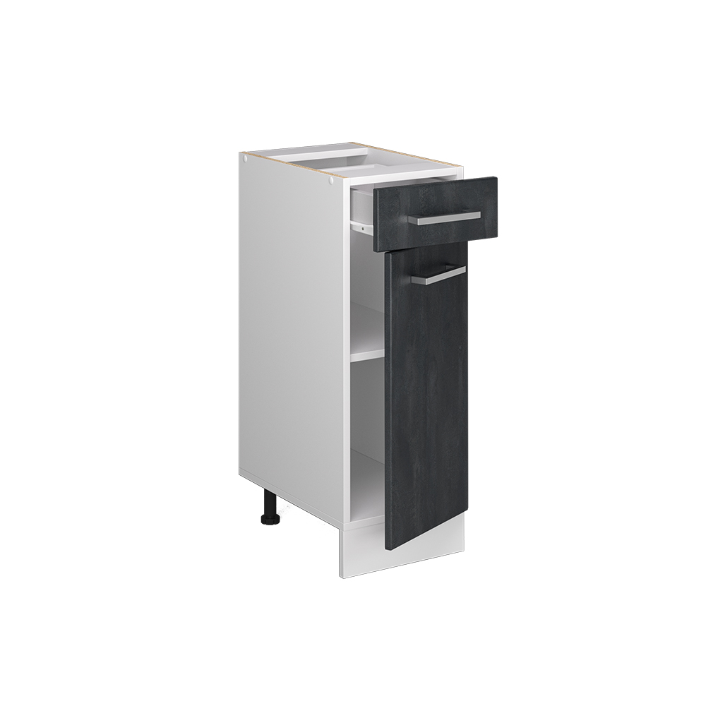 livinity® Kitchen base cabinet Black concrete 30 cm without worktop, R ...