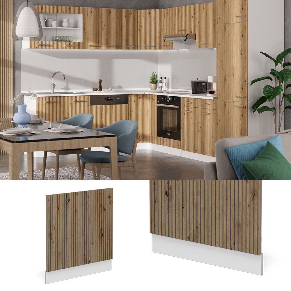 livinity® Front panel Artisan oak 60 cm , WT Anthracite, R-Line | 20957