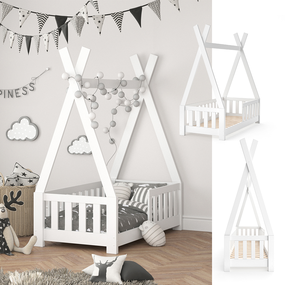 Vitalispa Tipi-seng Hvid 70x140 cm med hegn, Tipi | Hvid | Med hegn ...