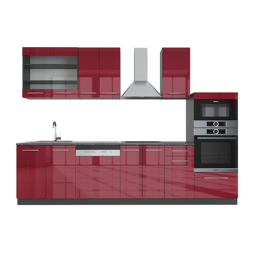 Vicco Kitchenette "Fame-Line" 1 240cm Bordeaux/Anthracite