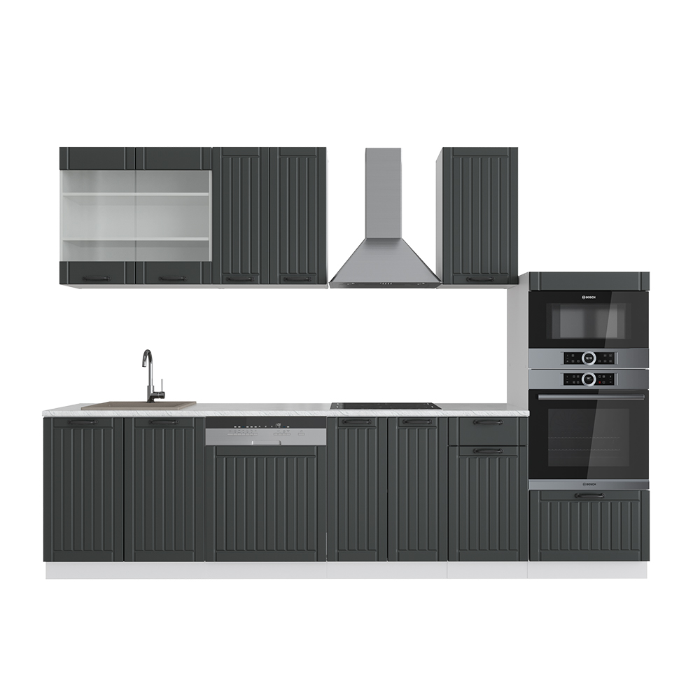 Vicco kitchenette "Fame-Line" 240cm 1 Antraciet/Wit